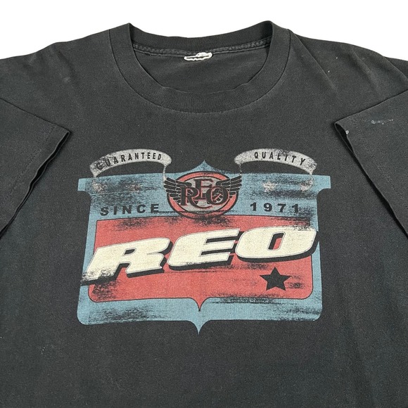 Vintage | Shirts | Vintage Reo Speedwagon Faded Black Band Concert T ...